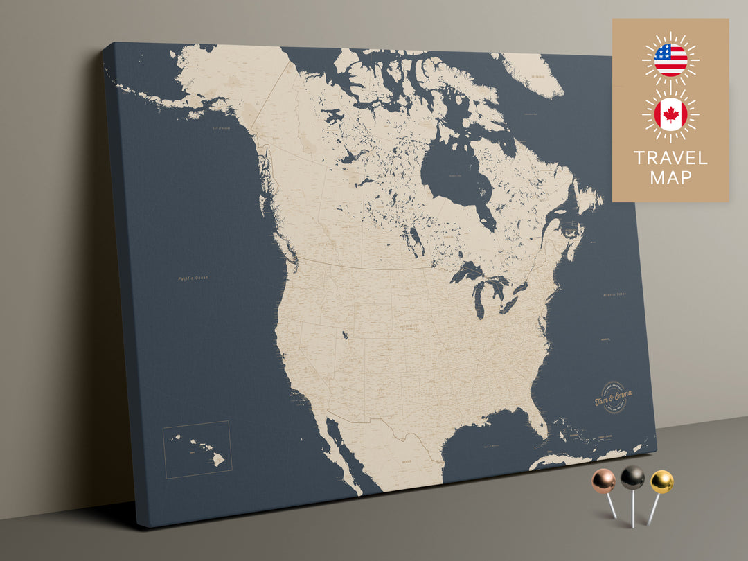 Detailed Canada & USA map for pinning & planning – Breuers Weltkarten